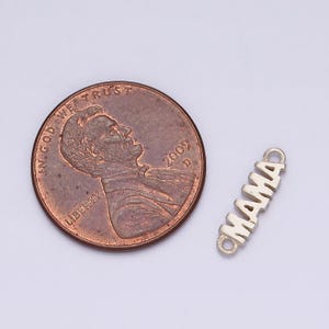 Dainty Mama Charm Connector, 16k Gold Filled Mama Script Link Connector ...