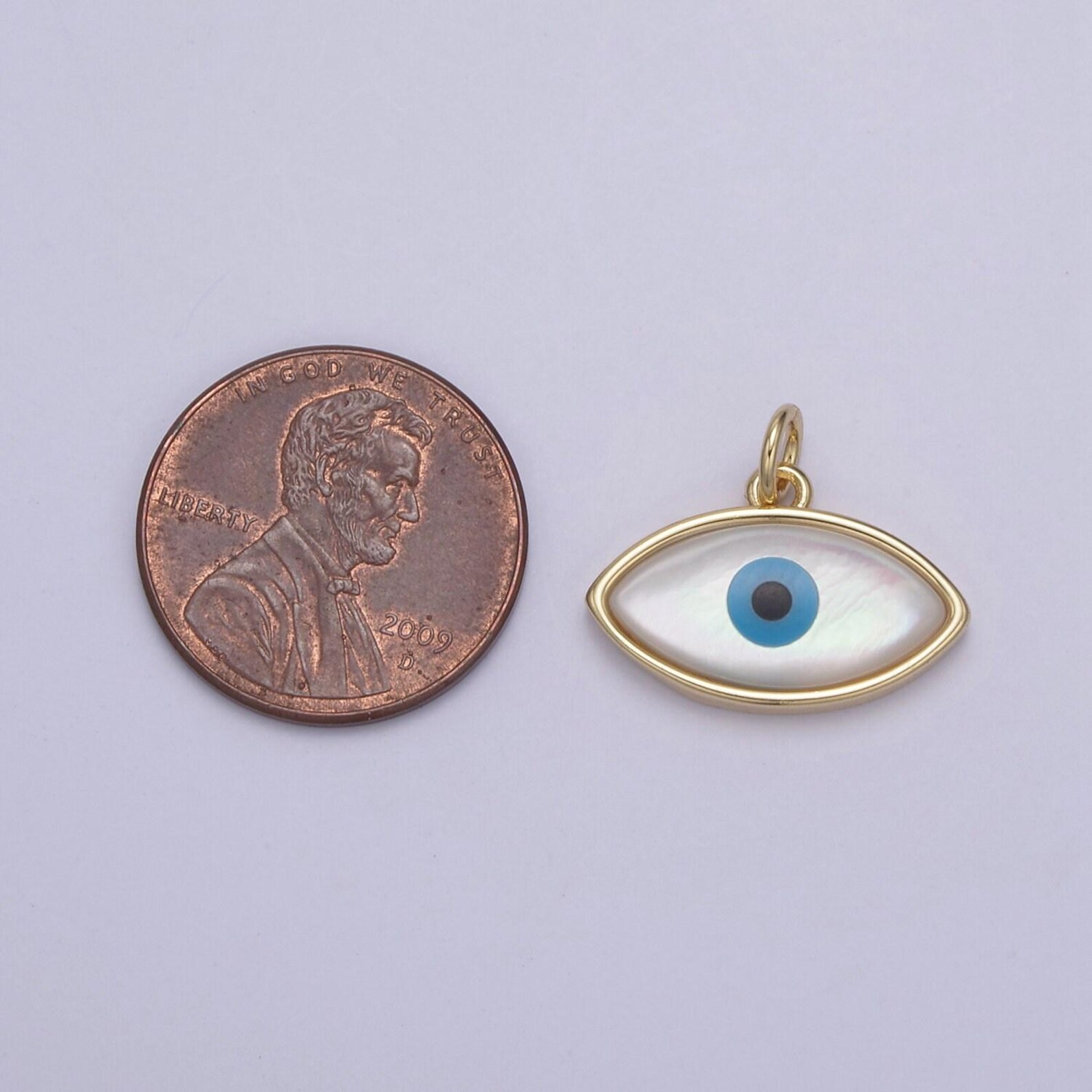 Dainty Evil Eye Charm 14k Gold Filled Shell Pearl Evil Eye Pendant for ...