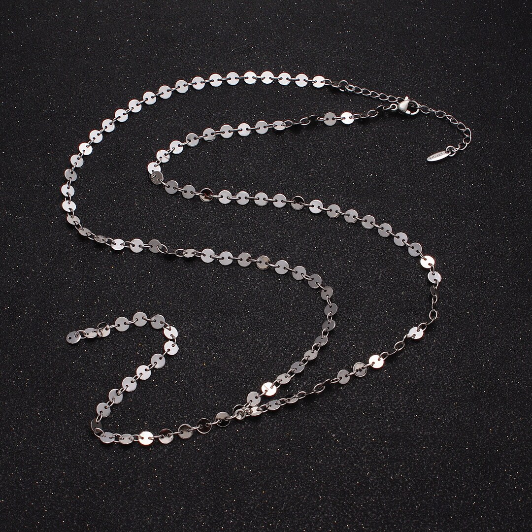 SEQUIN Chain, 4 Mm Round Disk Disc Circle Disc Necklace Chain for Layer ...