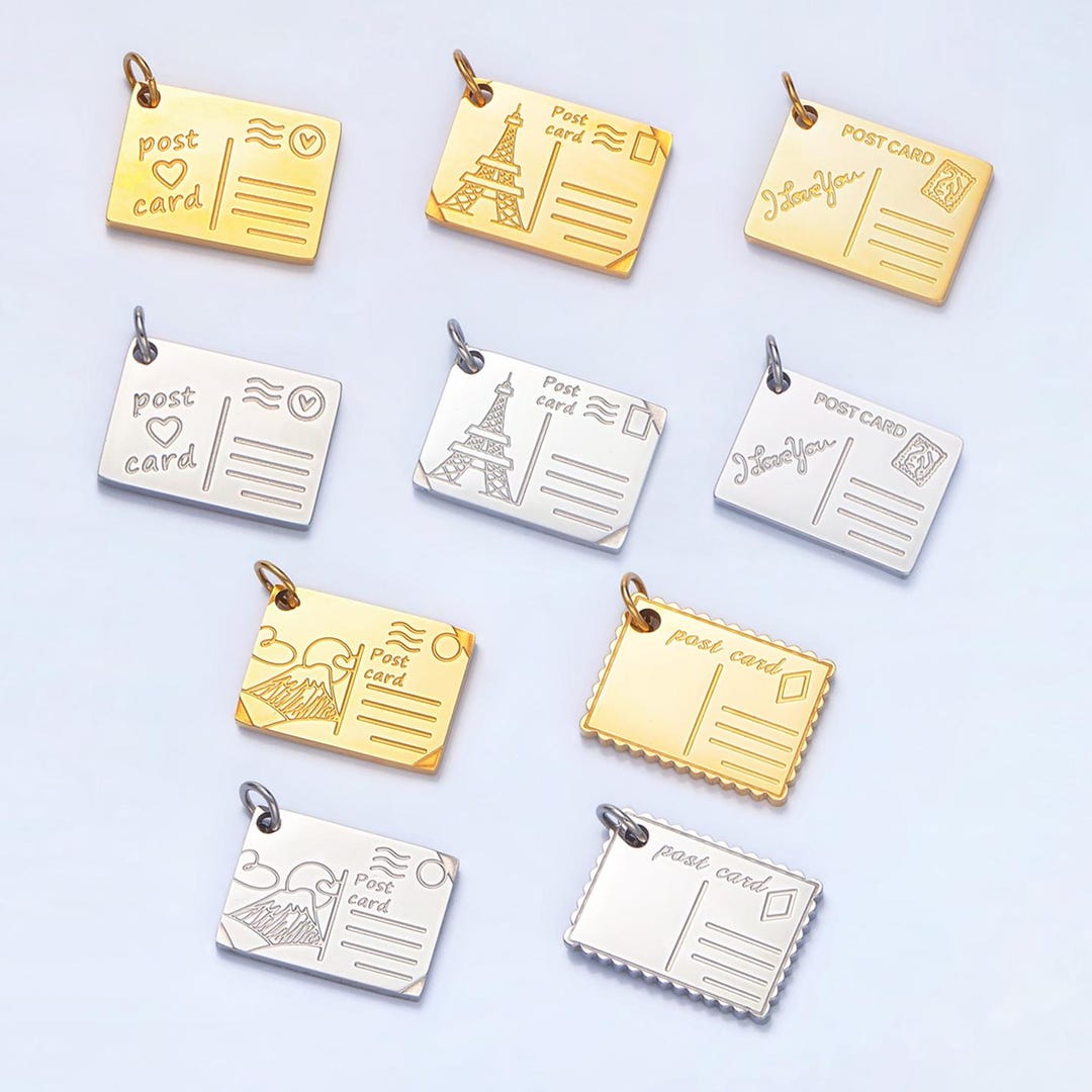 Limited Edition Stainless Steel Postcard Charm Paris Japan Travel ...