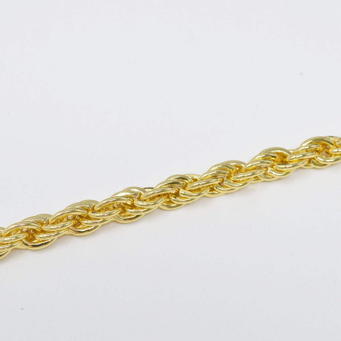 Bold Rope Open Chain 14k Gold by Yard, Double Oval Link Chain, Yellow ...