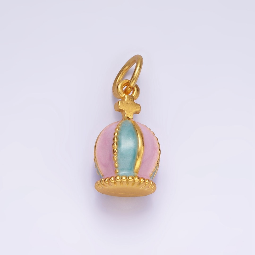 Cute Enamel Crown Charm Pastel Queen Crown Pendant for Kids Jewelry ...