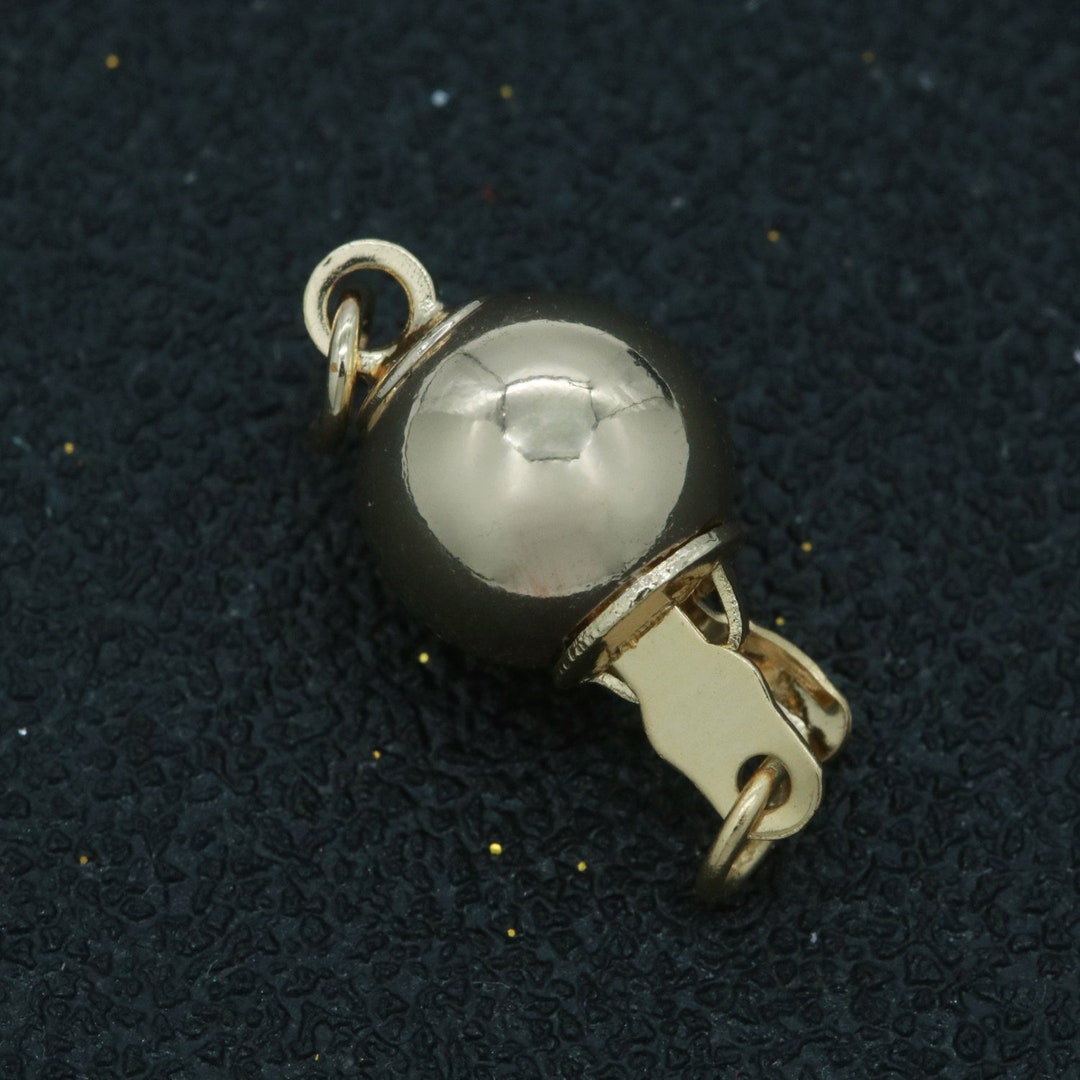 Pinch Clasp Round Ball Bead Clasp for Bracelet Necklace Component - L ...