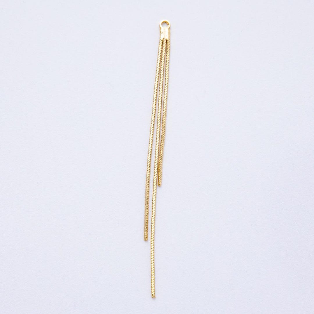 Long Slim Chain Tassel Charm 78mm Gold Chain Jewelry Tassel Fringe ...