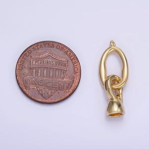 Dainty Gold Bail Charm Holder for Rope String Cord With Loop Tube Bails ...
