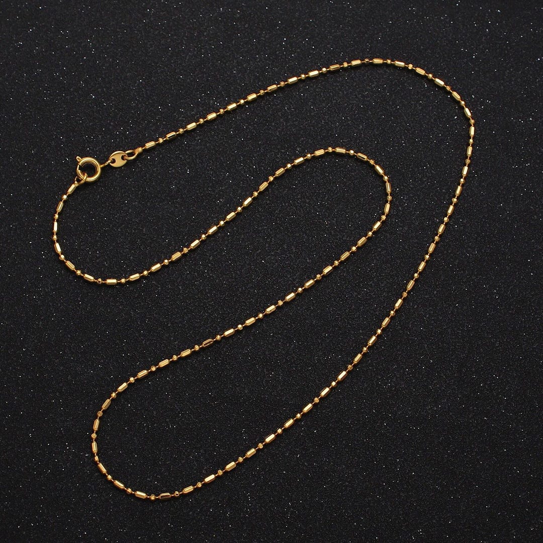 17.75 Inch Tube Chain Gold Filled Dainty Tube Cable Link Necklace Ready ...