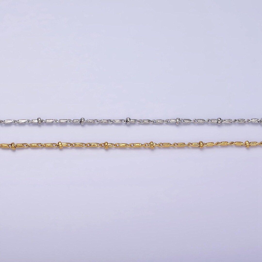 24k Gold Filled Tube Chain With Gold Beads for Wholesale Necklace ...