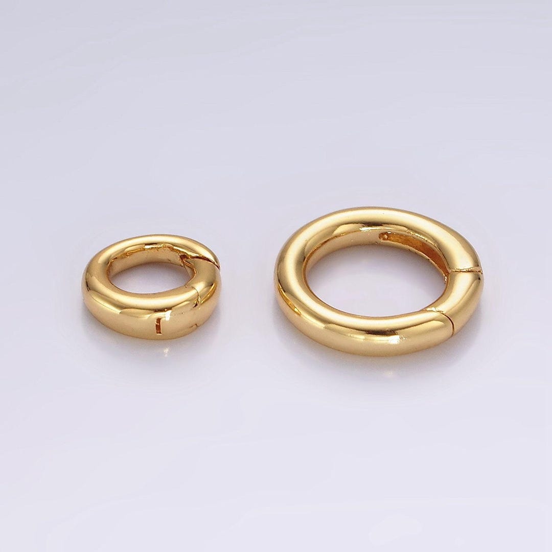 14k Gold Filled 14.5mm, 10mm Push Round Spring Gate Ring Jewelry ...