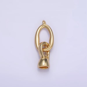 Dainty Gold Bail Charm Holder for Rope String Cord With Loop Tube Bails ...
