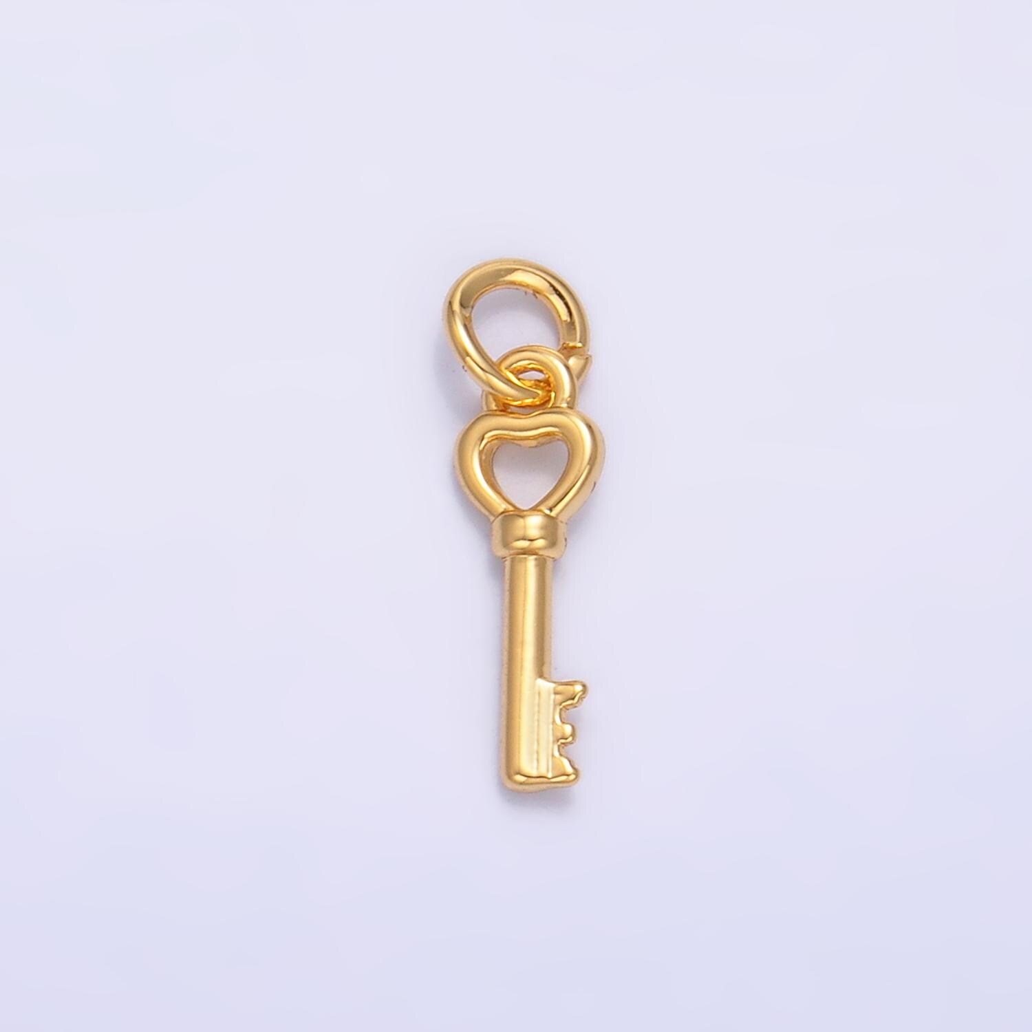 Mini Heart Lock 24K Gold Filled Key Lock Charm in Gold & Silver | W208 ...