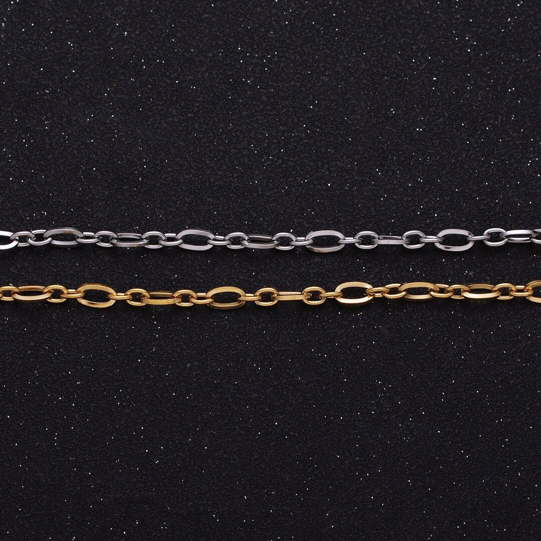 24K Gold Filled Figure Eight Chain 3.5 Mm Dainty Cable Link Unfinished ...