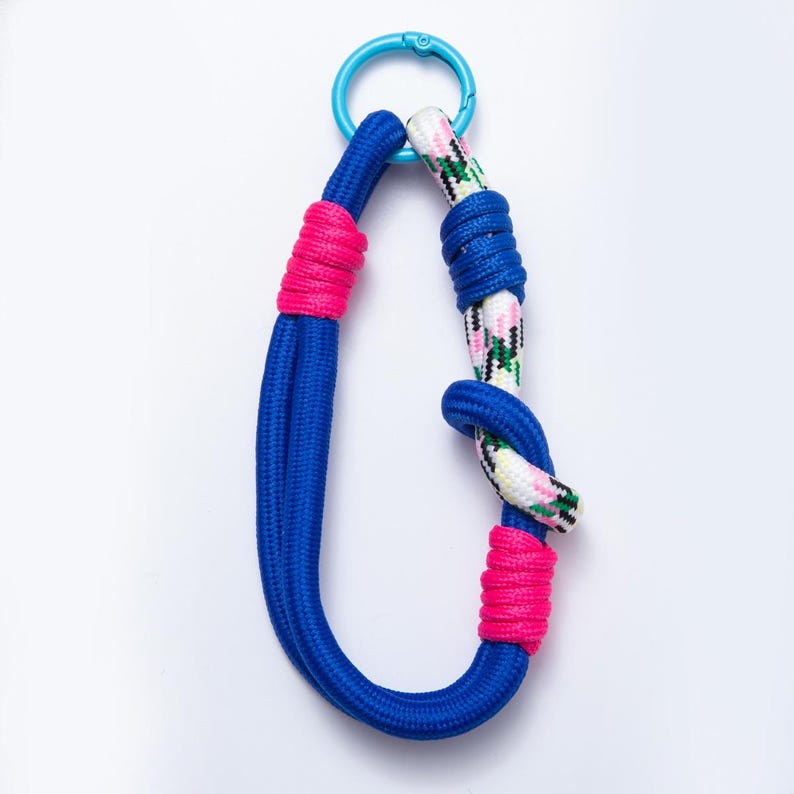Handmade Multicolor Knot Cord Chain Phone Strap Push Gate Keychain ...