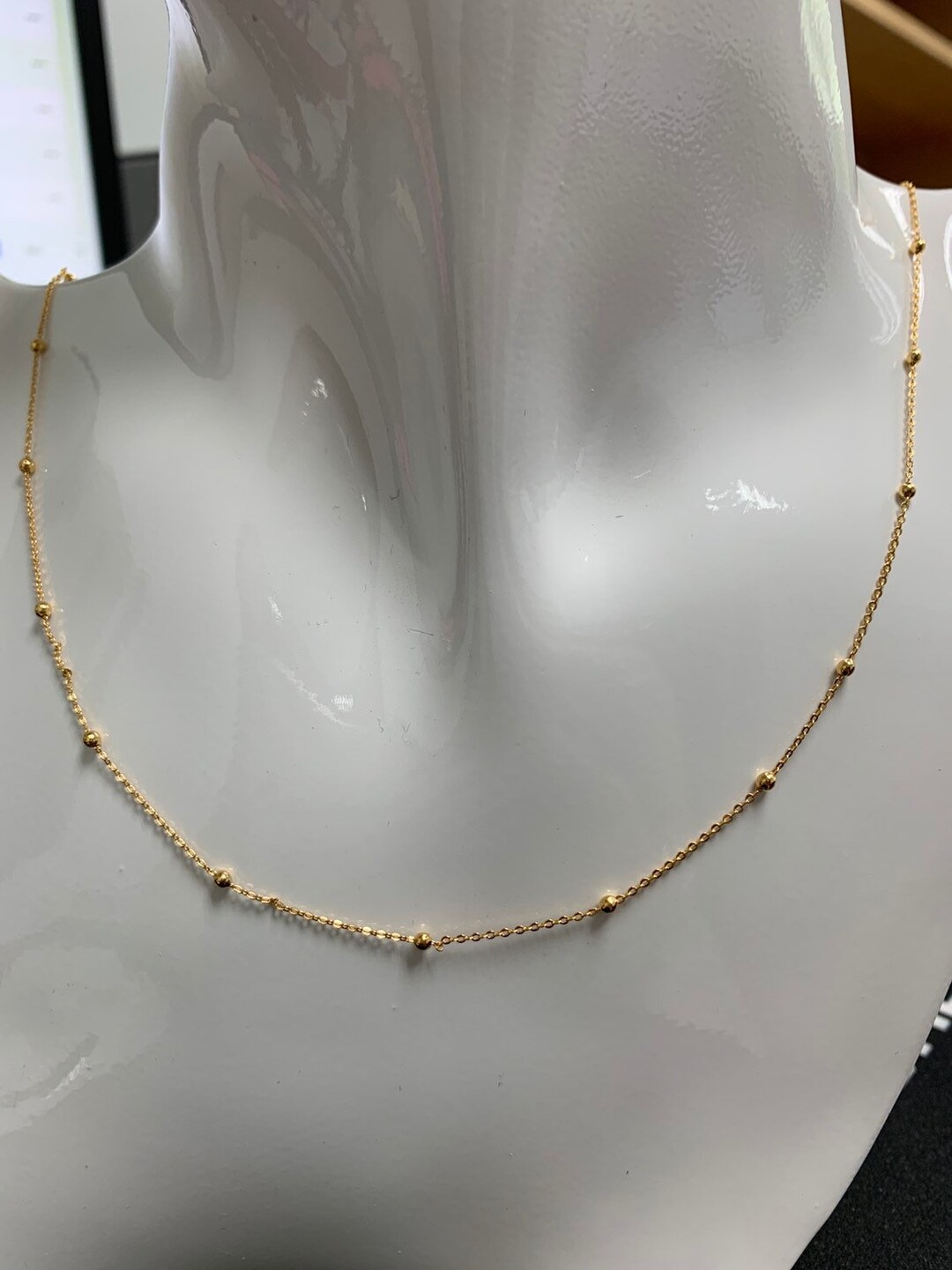 23.5'' Ready to Use Gold Thin Rolo Necklace Chain, Layering Ball Rolo ...