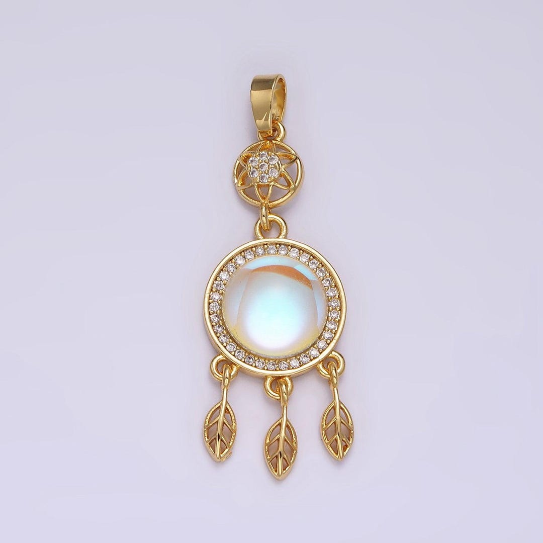 Gold Dream Catcher Pendant, 14k Gold Filled Clear Micro Paved Cz ...