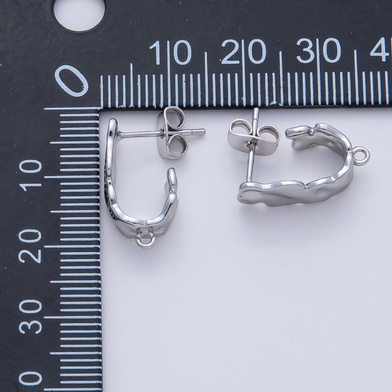 Mini 18K Gold Filled Molten C Hoop Stud Earrings With Closed Loop for ...