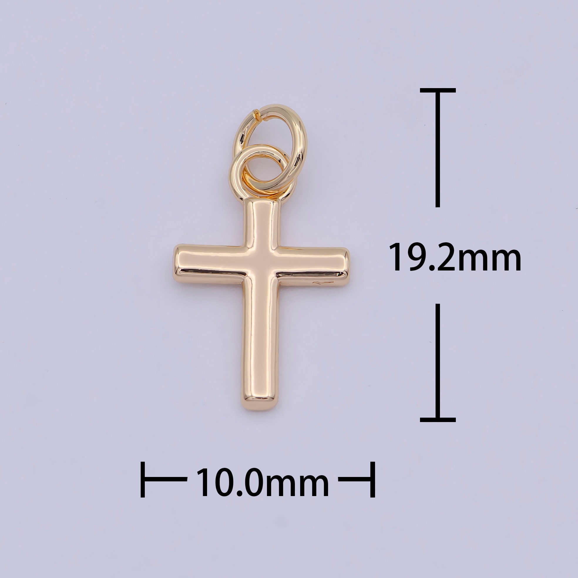 Mini 18k Gold Filled Cross Charm Dainty Minimalist Cross - Etsy
