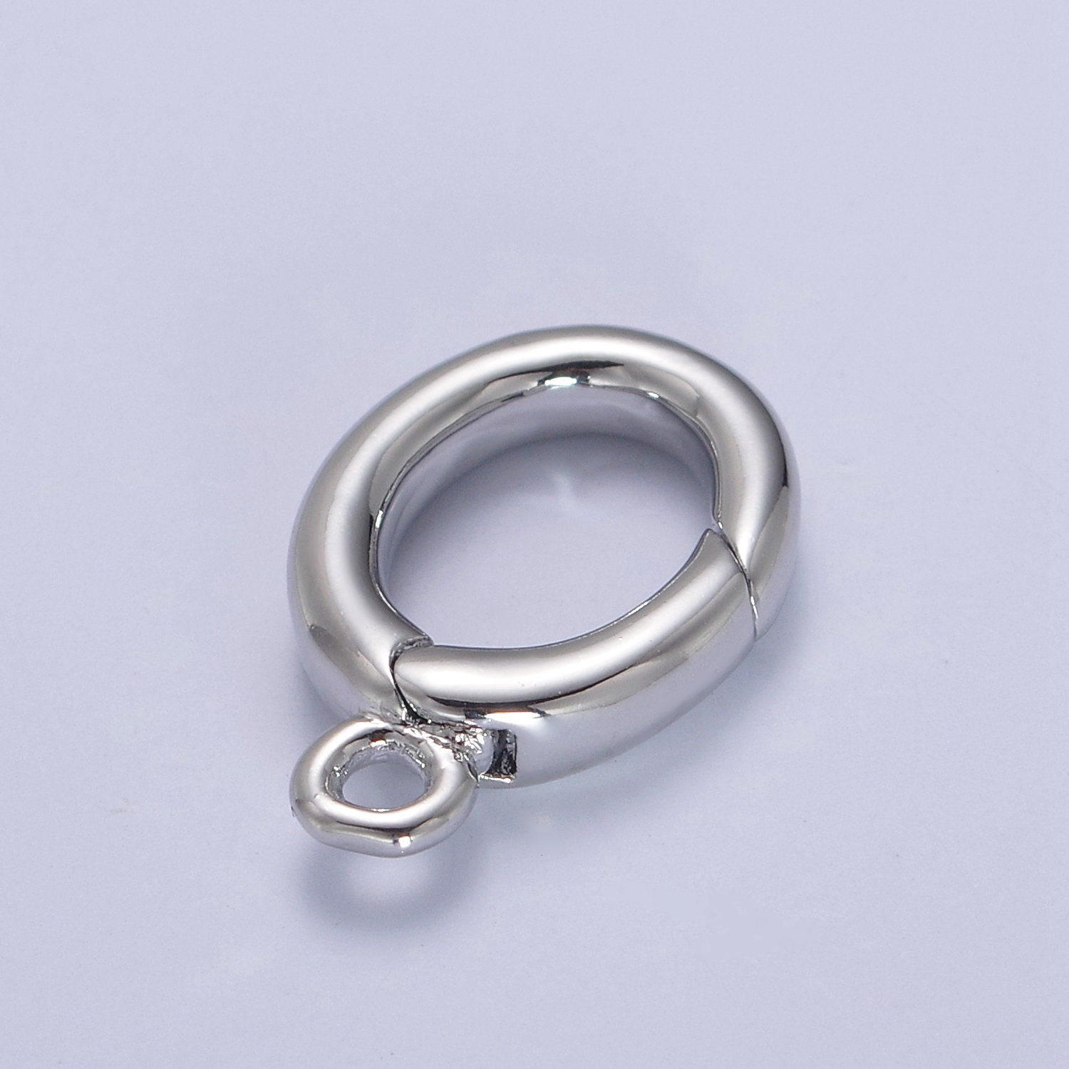 Gold or Silver Open Circle Push in Clasp With Loop Finding - Etsy