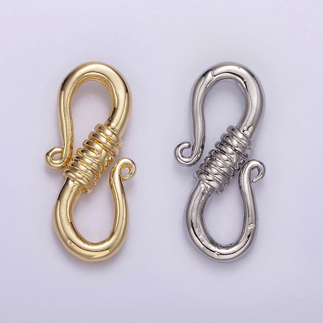 14k Gold Filled 15mm Curved Tied S-hook Clasps Closure Jewelry Supply ...