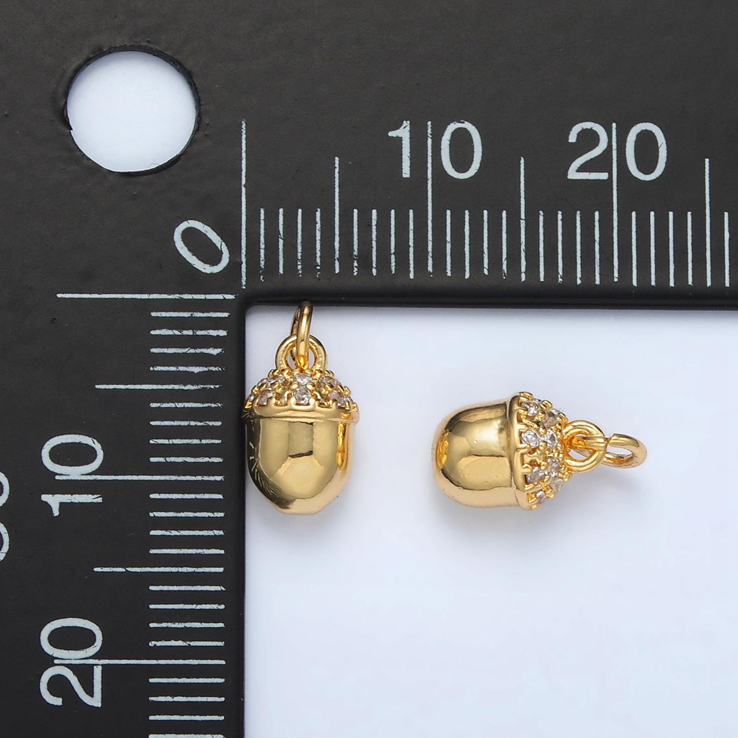 Mini Oak Tree Fruit Charm, Chipmunk's Fruit Pendant Acorn Gold Charm ...