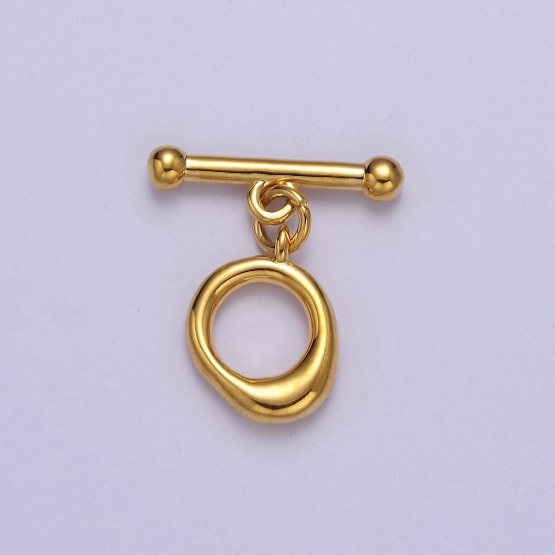Mini Gold Round Toggle Clasp, Bracelet Necklace Jewelry Clasps, 24k ...
