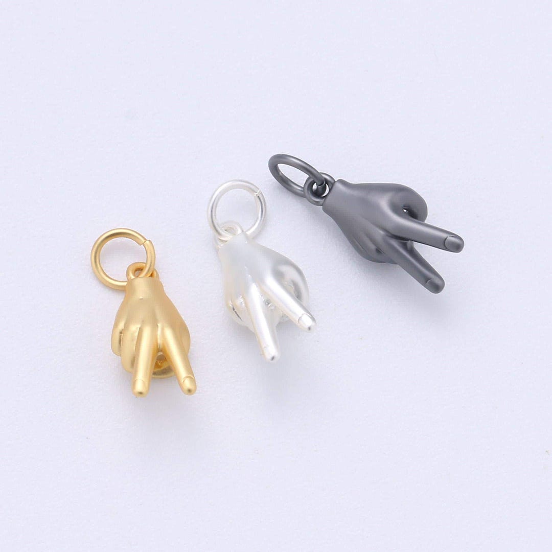 Peace Sign Hand Symbol Charm, Unique Gold Fill Peace Sign for Necklace ...