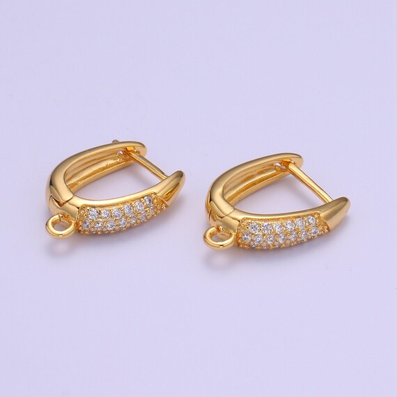 24 Gold One Touch Earring Open Link Lever Hoop Earring Making | Etsy