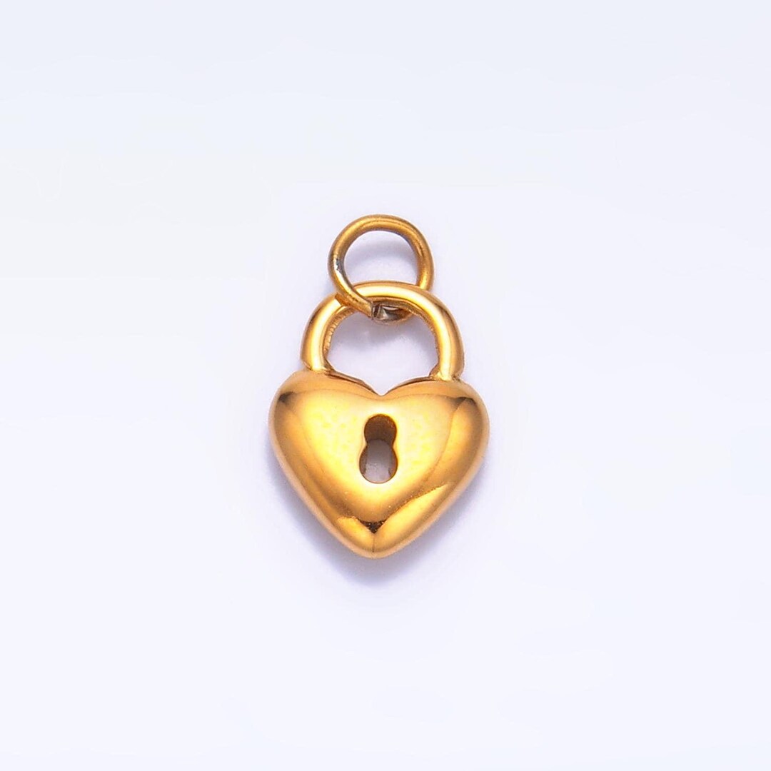 Mini Stainless Steel Gold Heart Key Charm Tiny Charm Key of My Heart ...