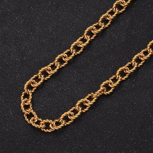 24K Gold Filled Twisted Cable 8.7mm Width Statement Gold, Silver Yard ...