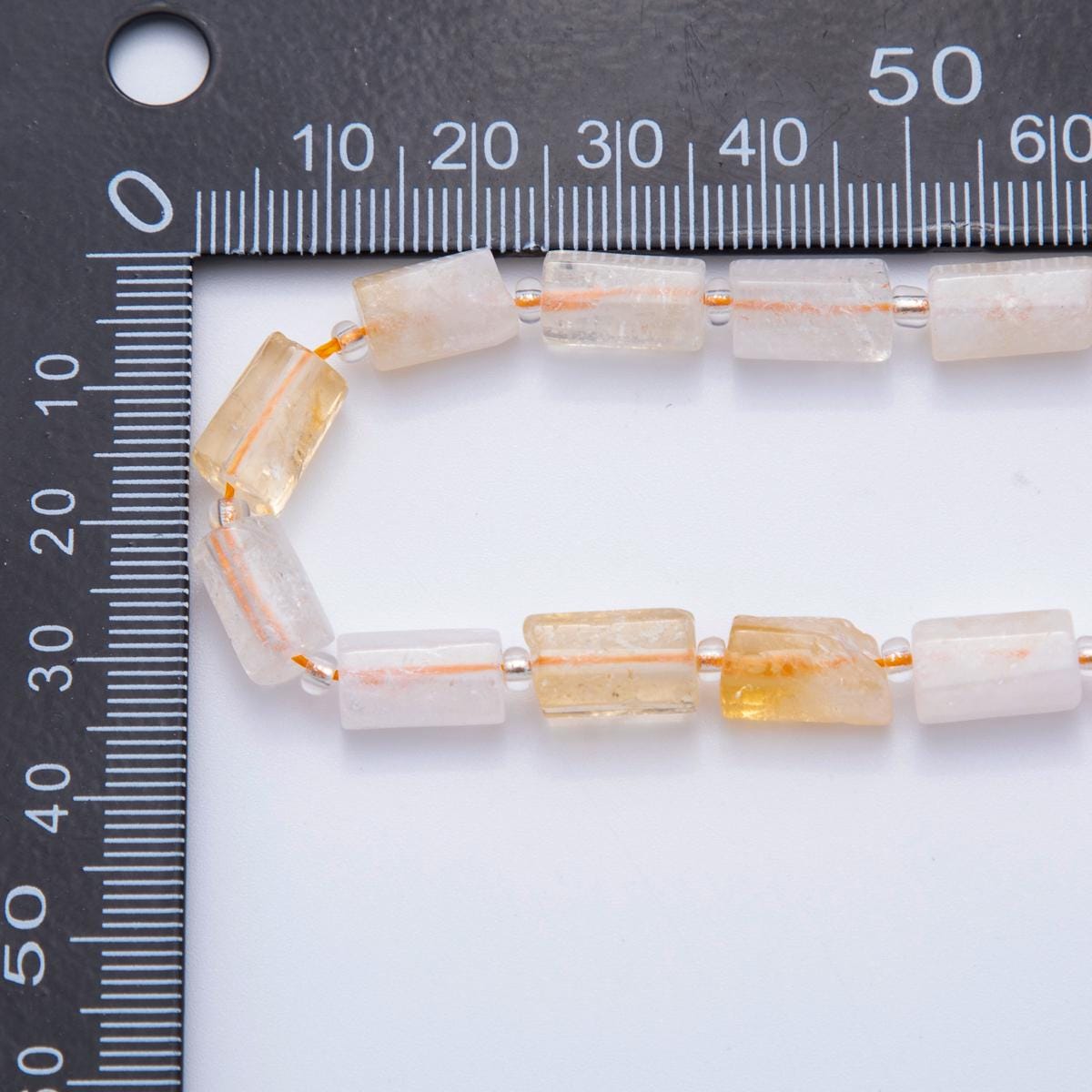 Natural Citrine Bead Stone Cylinder Gemstone Clear Orange Beads Tube ...