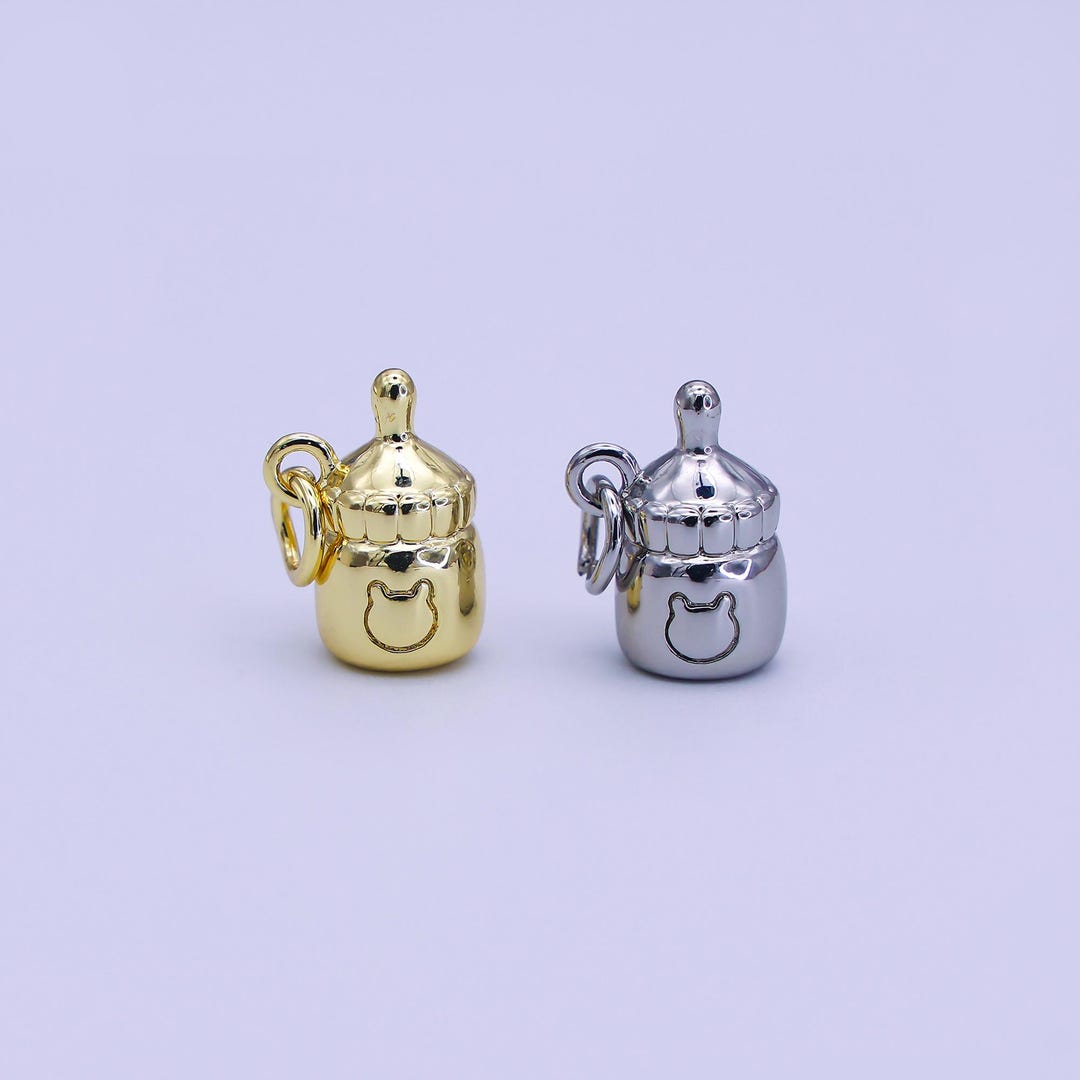 24K Gold Filled Baby Milk Charm Pacifier Bottle Kids Charm for Baby ...