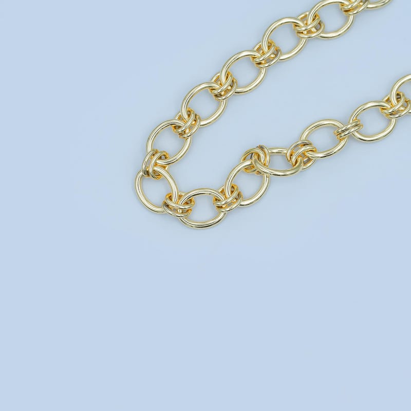 Gold Rolo Double Chain - Etsy UK