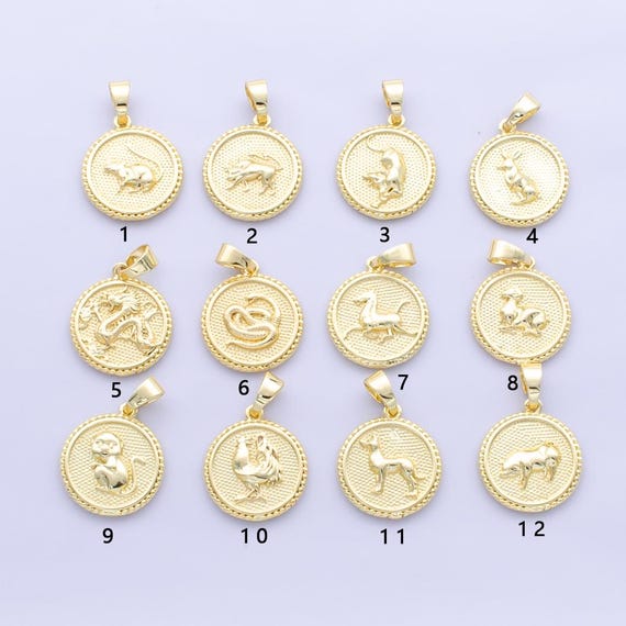 Gold chinese zodiac charms 60 photos - Youhoroscope.com