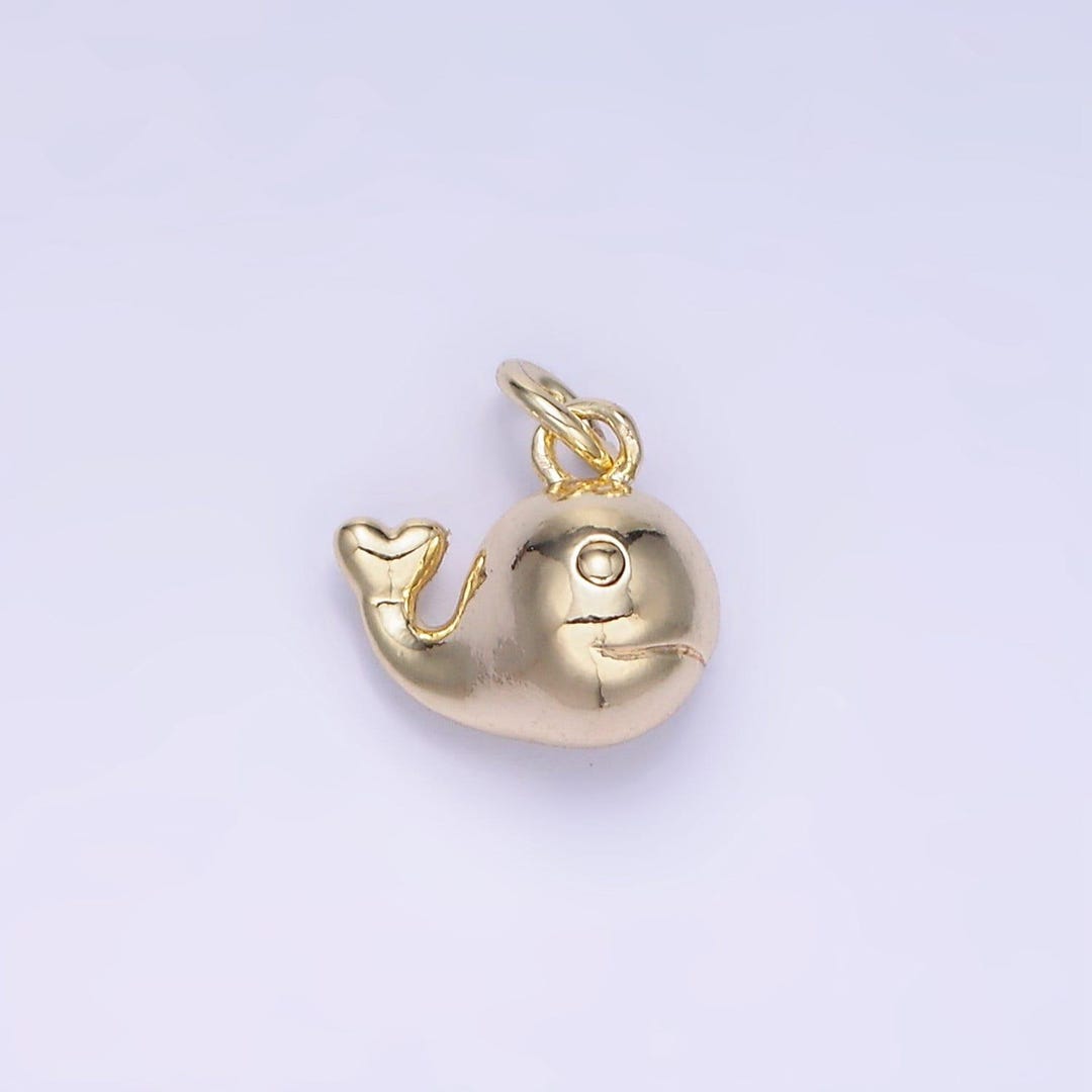 14k Gold Filled Mini Whale Smiling Charm | Ag-653 - Etsy