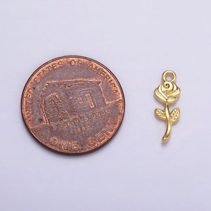 16K Gold Filled Mini Rose Flower Textured Add-on Charm N946 - Etsy