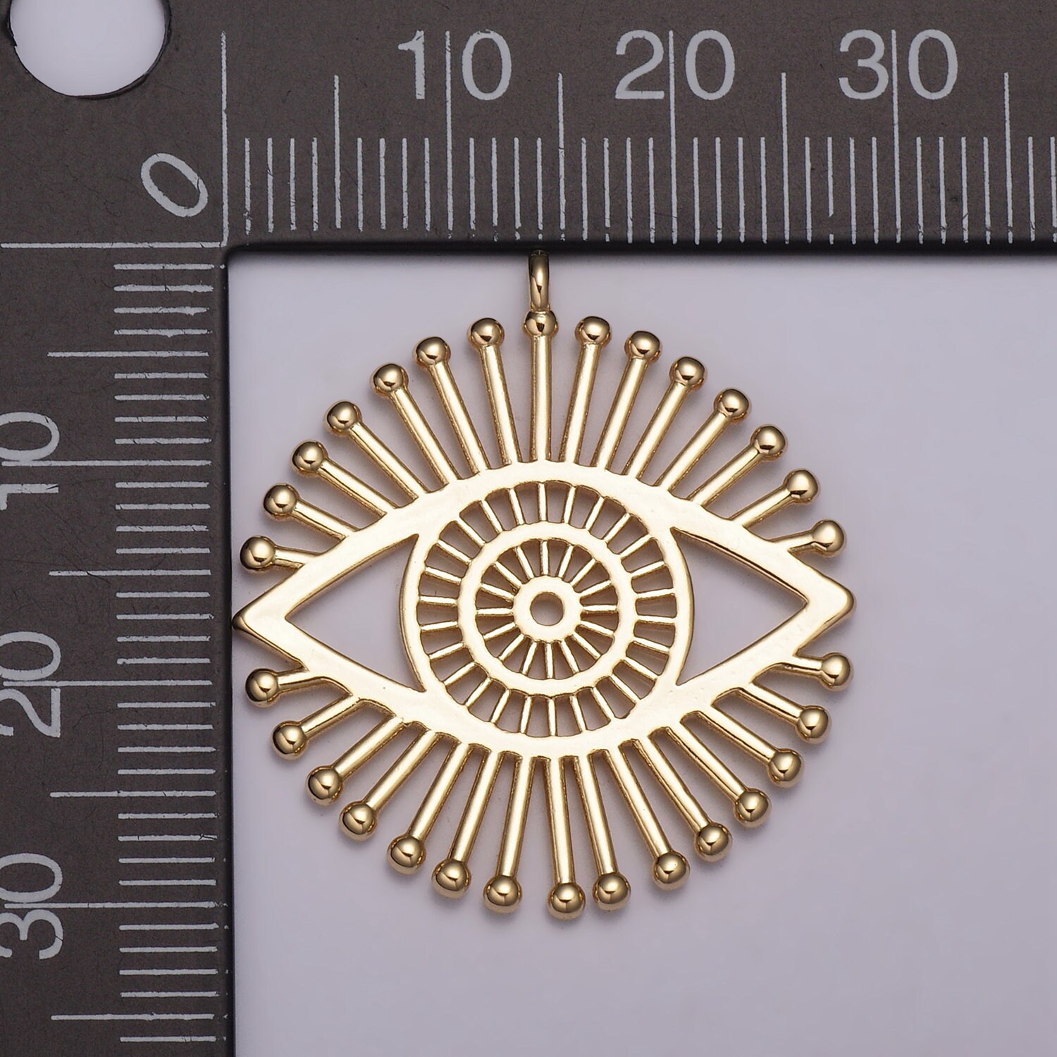 18K Gold Filled Evil Eye Charm Round Eye Medallion Disc Charm - Etsy