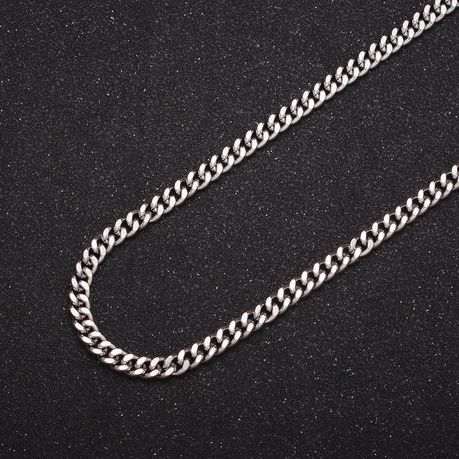 4.5mm Silver Miami Cuban Curb Chain 19.5 Inch Rhodium Plated - Etsy