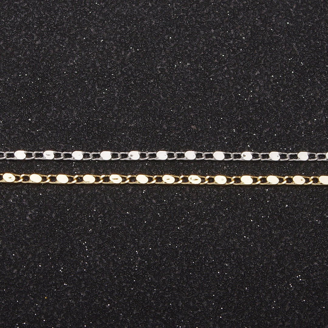 24K Gold Filled Anchor Tube Link Chain by Yard, Dainty 1.5mm Width Gold ...