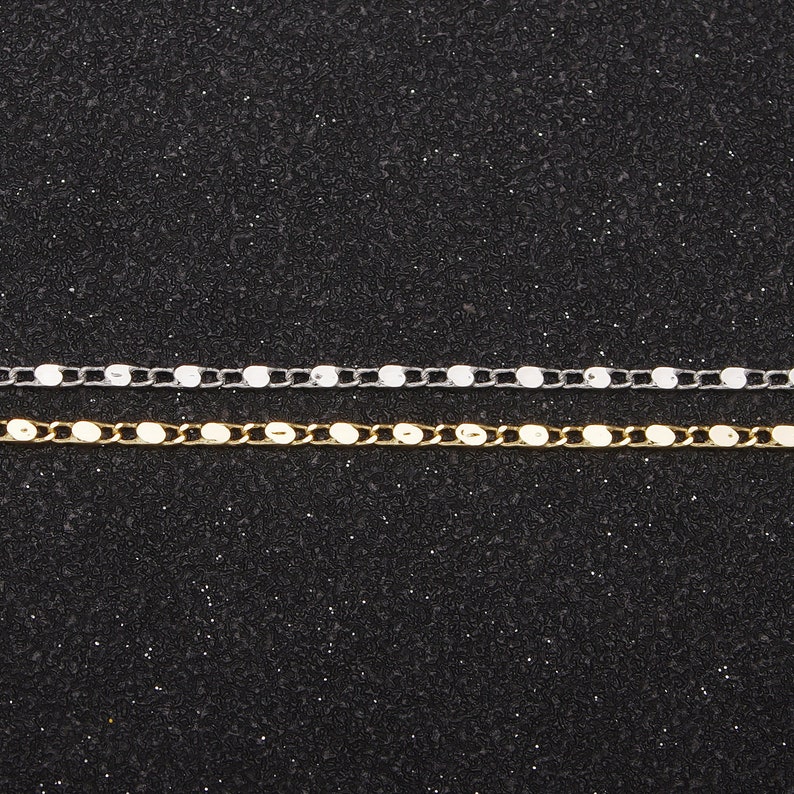 24K Gold Filled Anchor Tube Link Chain by Yard Dainty 1.5mm - Etsy