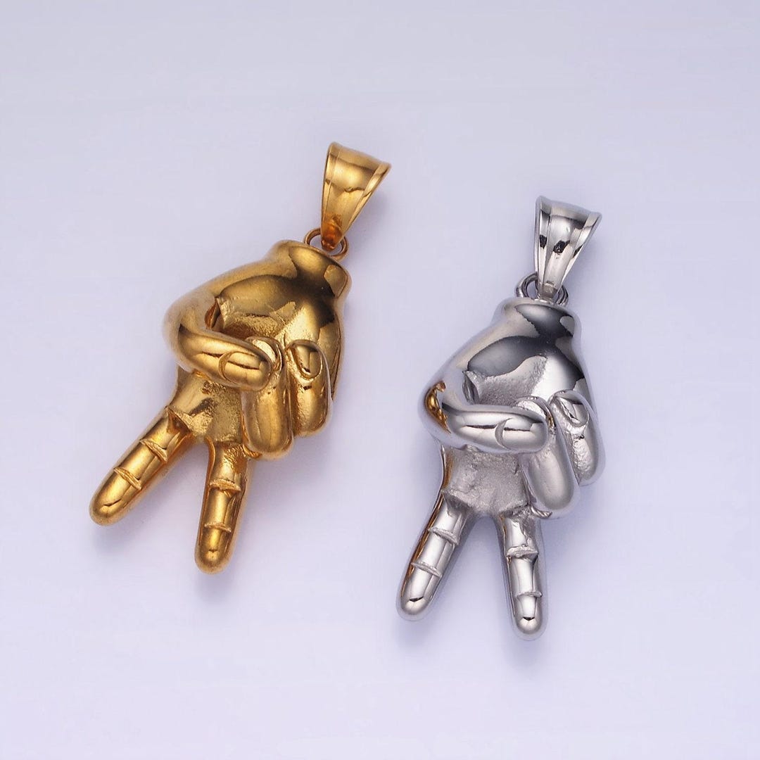 Peace Sign Hand Symbol Charm, Unique Stainless Steel Peace Sign for ...