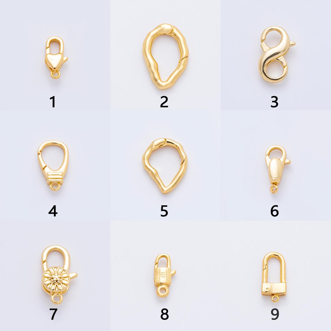 18K Gold Filled Snap Clasp Lobster Clasp, Charm Holder Clasp for DIY ...
