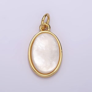 14K Gold Filled 20mm Shell Pearl Oblong Bezel Charm AG514 - Etsy