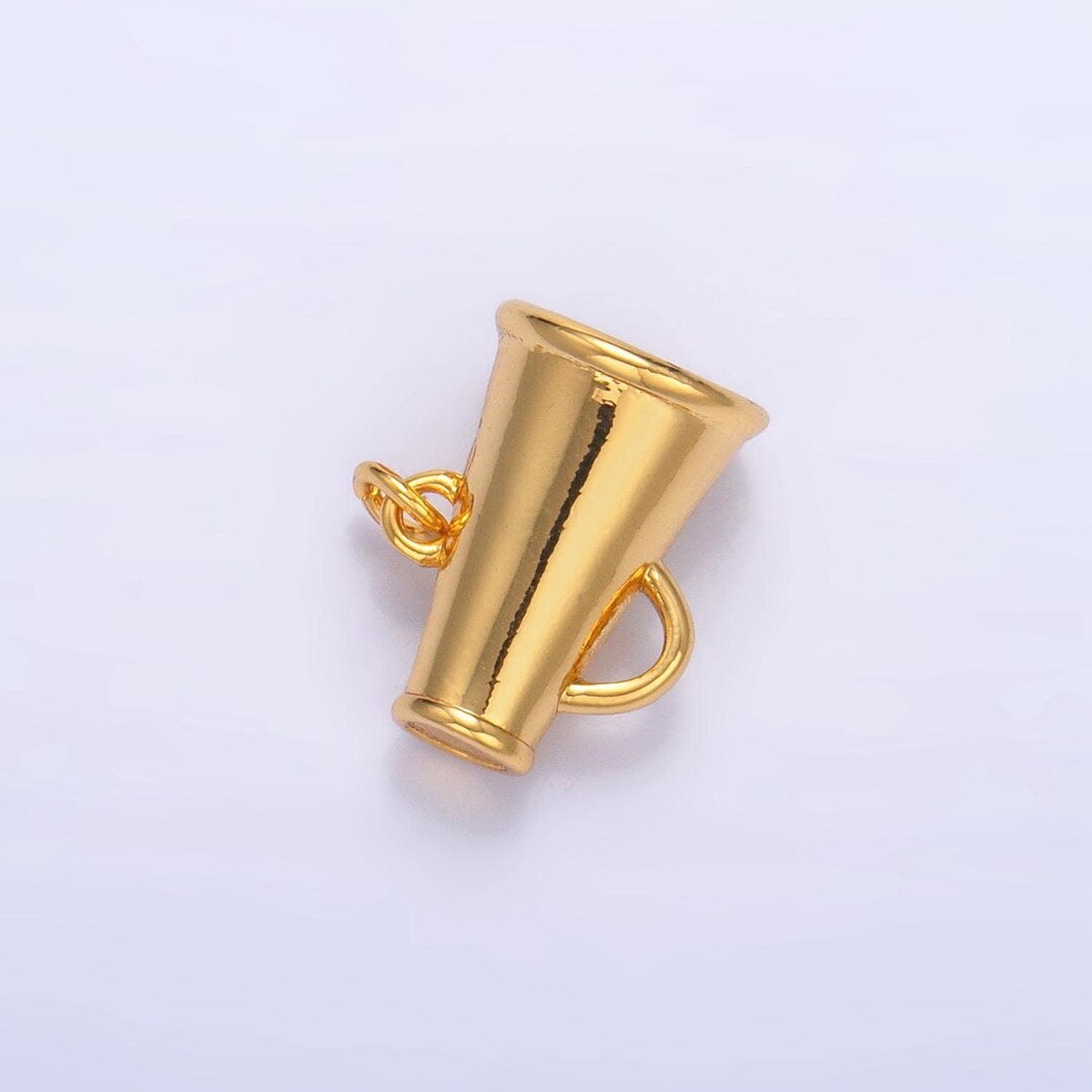 Megaphone Charm 24k Gold Filled Cheerleader Charm Inspired Sport Cheer ...