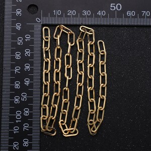 24K Gold Paper Clip Chain by Yard, Gold Elongated Chain, Wholesale Bulk ...