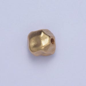Tiny Gold Abstract Geometric Dented Stones Bead Spacer, Gold Filled ...