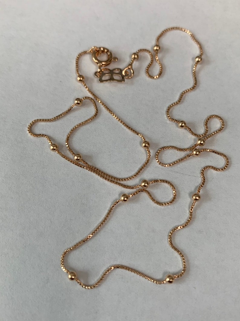 18'' Ready to Use Rose Gold Thin Rolo Necklace Chain - Etsy