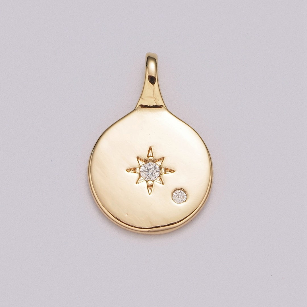 Gold North Star Charms, 19x23mm Gold Pendant, North Charm, Coin Charms ...