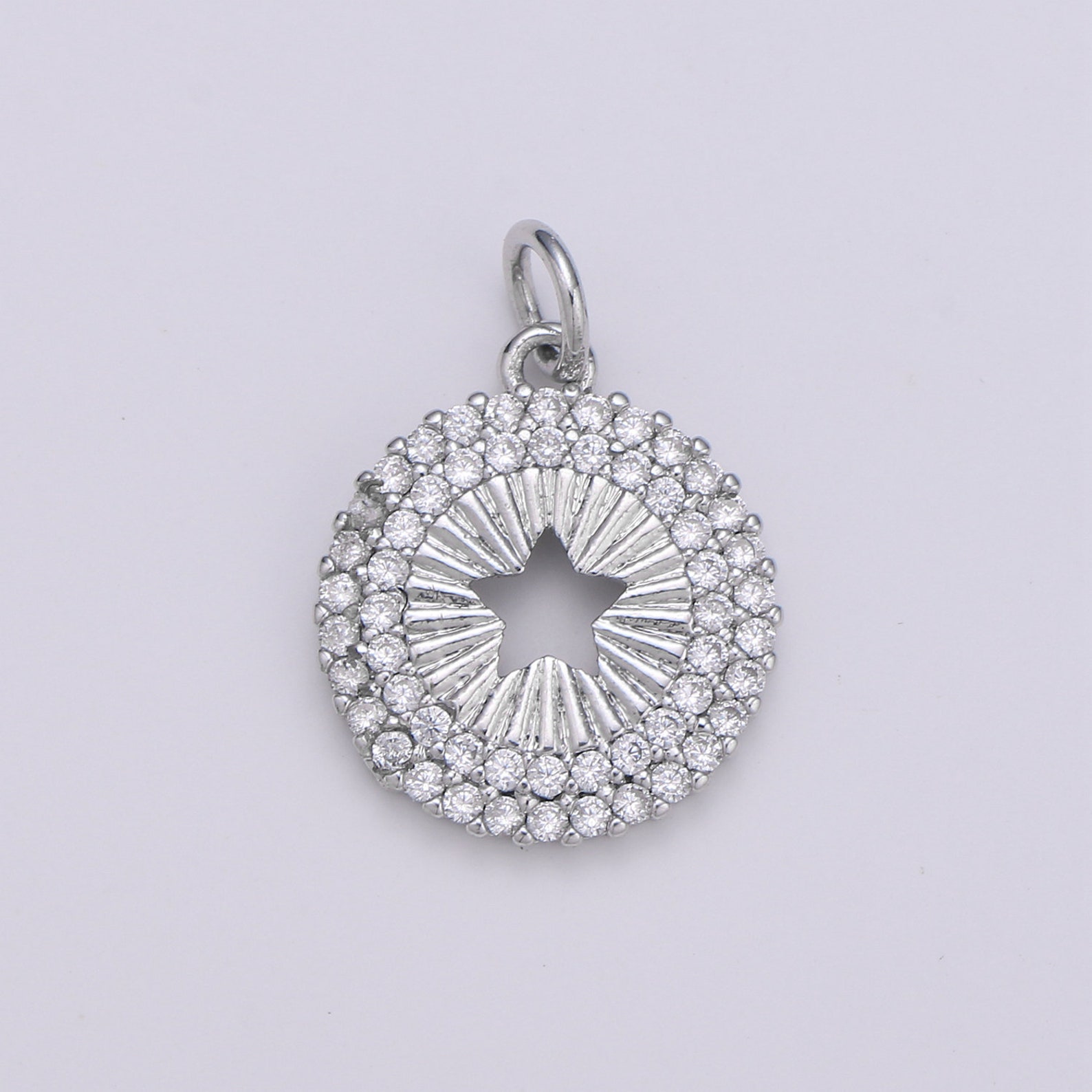 14mm 24K Gold and Silver Round Star Charm Round Star Charm - Etsy