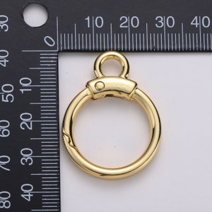 1pc Wholesale Push Spring Ring 24k Gold , Spring Ring for Jewelry ...