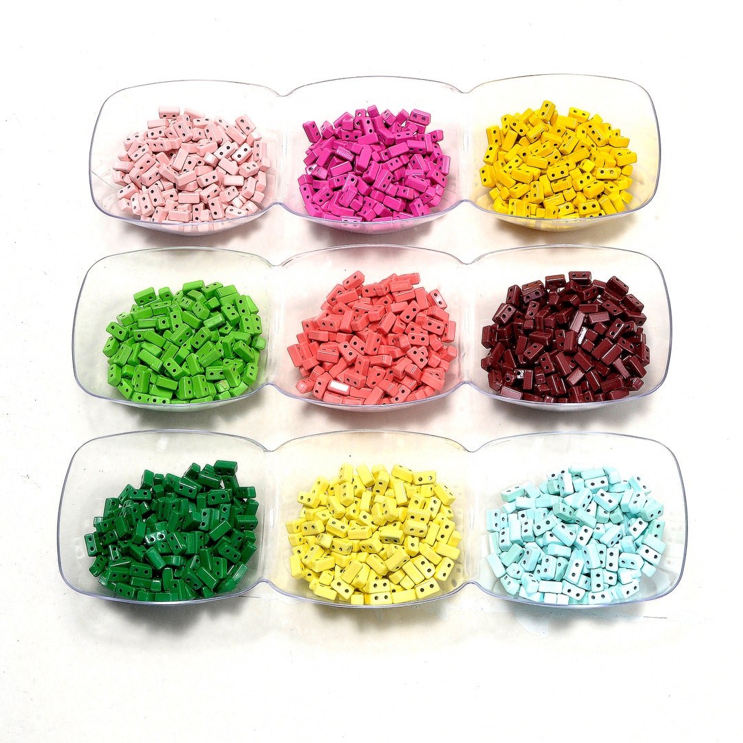 Enamel Tile Beads Trapezoid Shape 2-hole Beads for Bracelets - Etsy