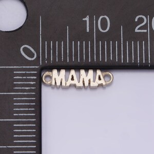 Dainty MAMA Charm Connector, 16K Gold Filled Mama Script Link Connector ...